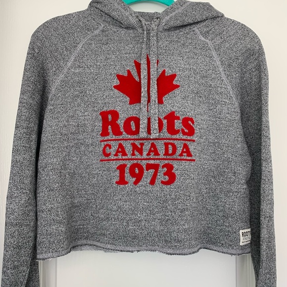 Roots | Tops | Cropped Grey Roots Athletics Sweatshirt Hoodie | Poshmark